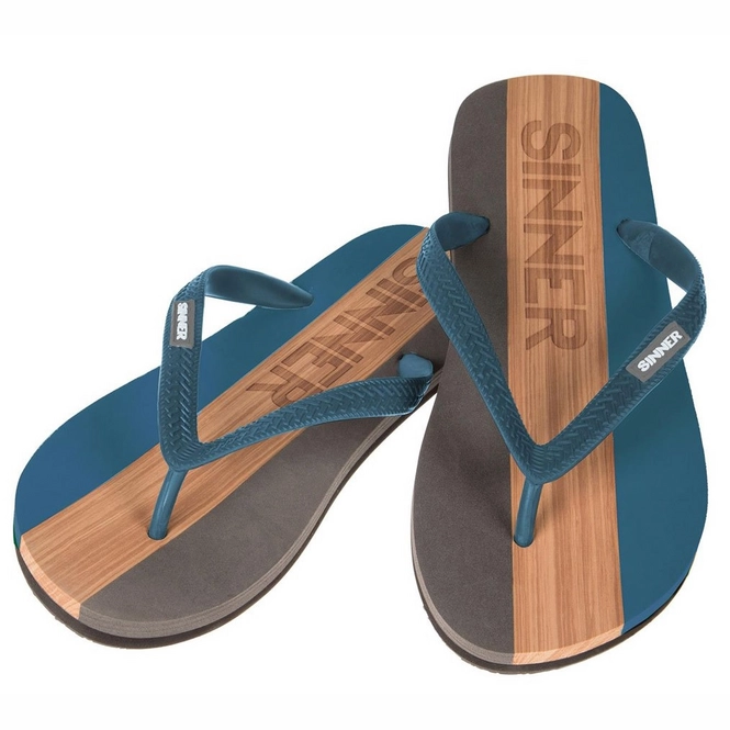 Flip Flops Sinner Capitola Dark Blue Light Brown Kinder | Strandtuchshop