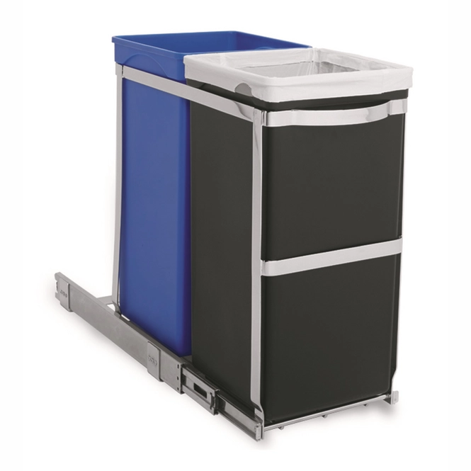 Poubelle Intégrée Simplehuman Pull Out Noire 20 + 15L | Etrias.fr