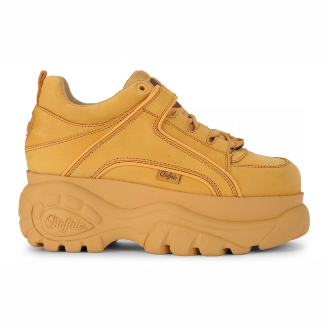 Buffalo Plateau Low Piping Beige Nubuck | De Schoenenfabriek