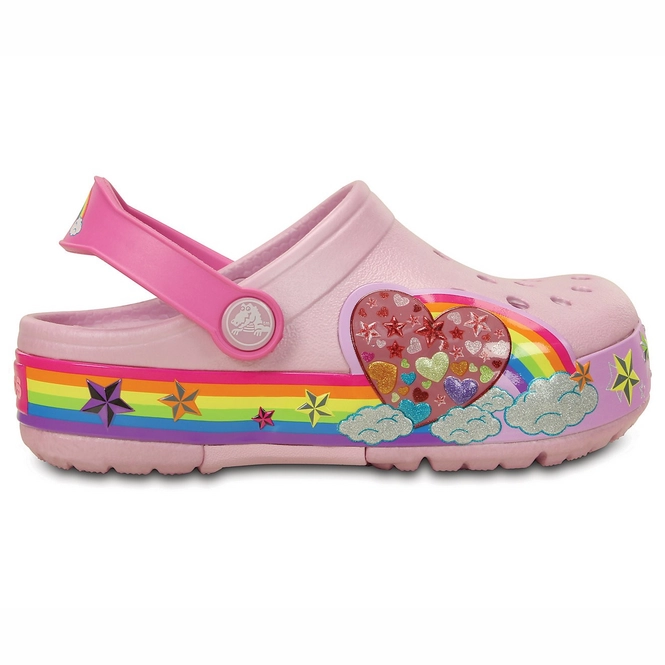 Sandaal Crocs Crocslights Rainbow Heart Pink | Schoenfashion