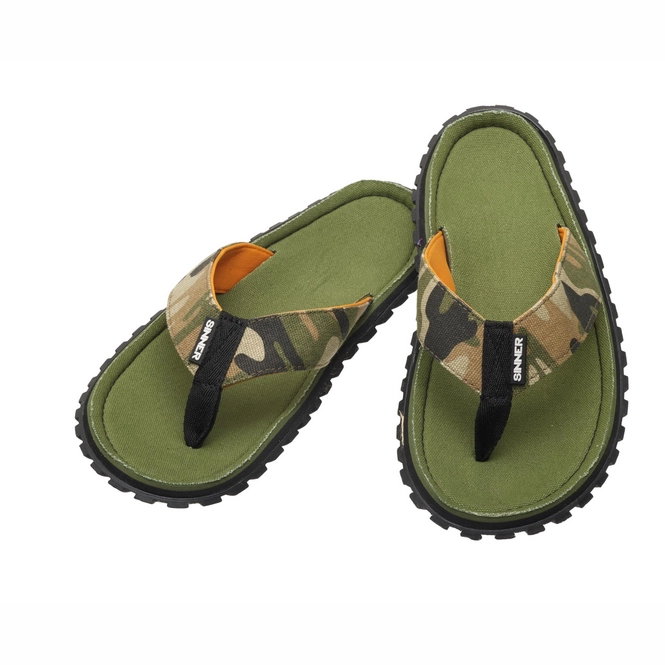 Flip Flops Sinner Beach Slaps III Grün Camo Unisex | Fashionschuh