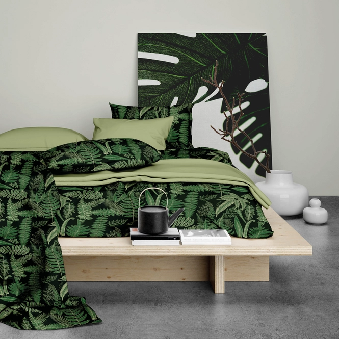 Dekbedovertrek Satin d'or Tropea Groen Satijn | Bedsupply