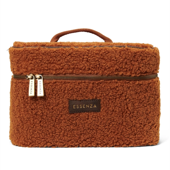 Beauty Case Essenza Tracy Teddy Leather Brown (25 x 17 x 17 cm ...