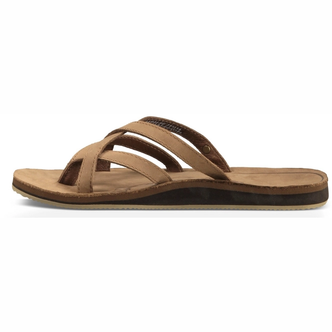 Slipper Teva Women Olowahu Leather Bison | Schoenfashion