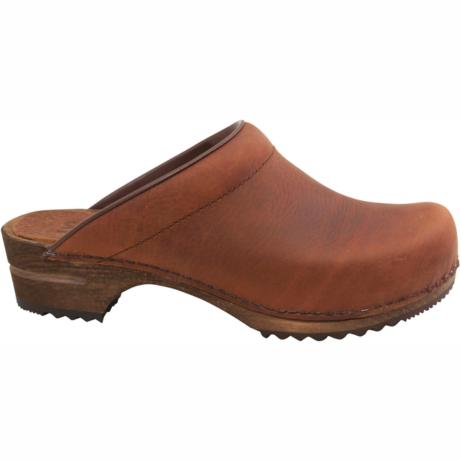 Klomp Sanita Men Wood Christian Open Chestnut | Klompenexpert
