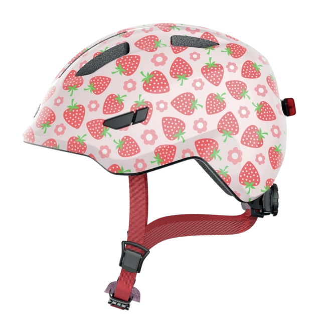 Helm Abus Kids Smiley 3.0 LED Rose Strawberry | Kinderhelmen.com