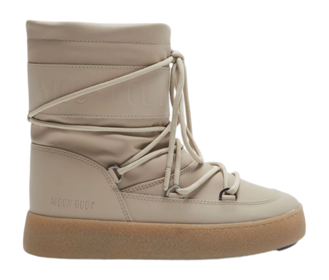 Bottes de Neige Moon Boot Femme Ltrack Tube Rubber Beige | Etrias.fr