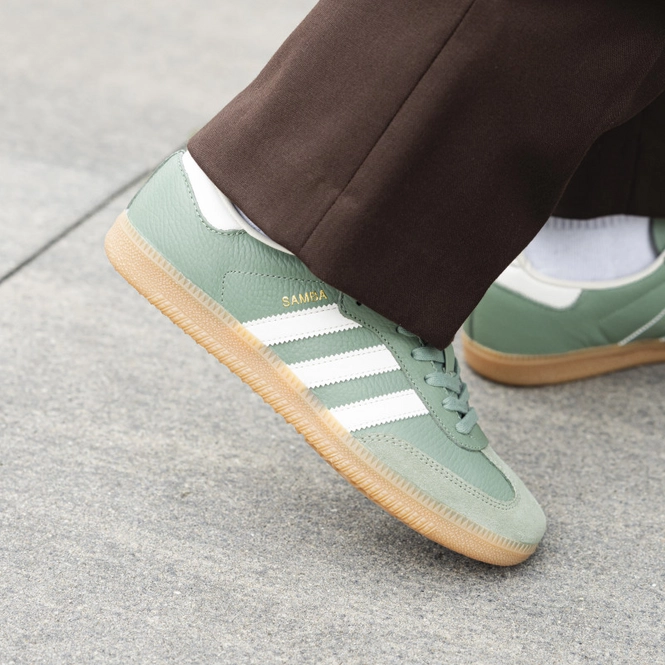 adidas Samba OG Silver Green / Cloud White / Gum3 | Sneaker District