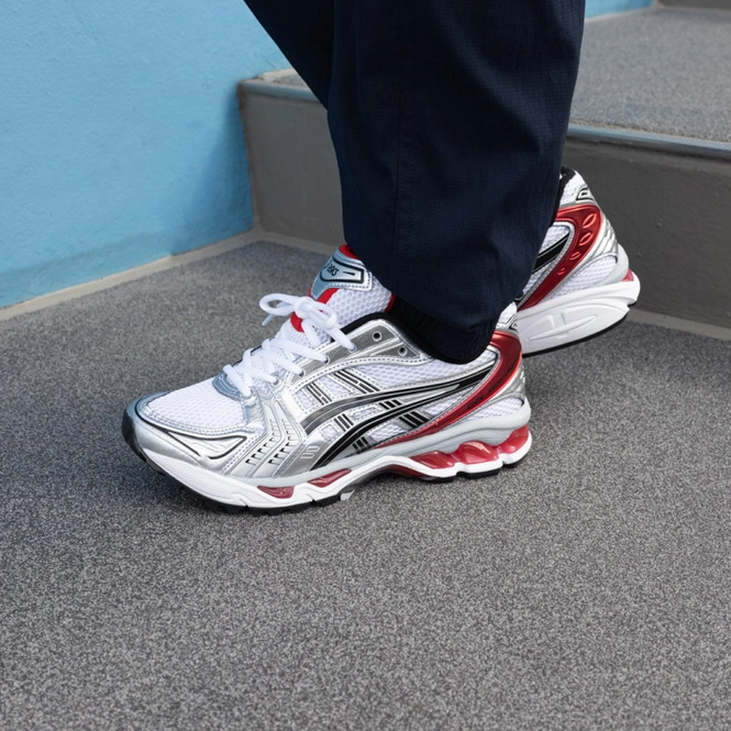 Asics GEL-Kayano 14 White / Classic Red | Sneaker District