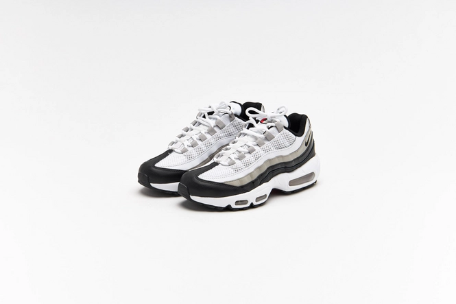 Nike Air Max 95 White/Black/Lite Iron Ore/University Red | Sneaker District