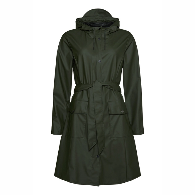 Regenjas RAINS Female Curve Jacket Green | Regenlaarsexpert