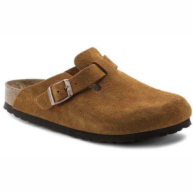 Clogs Birkenstock Boston SFB Mink Regular Suede Leather Unisex ...