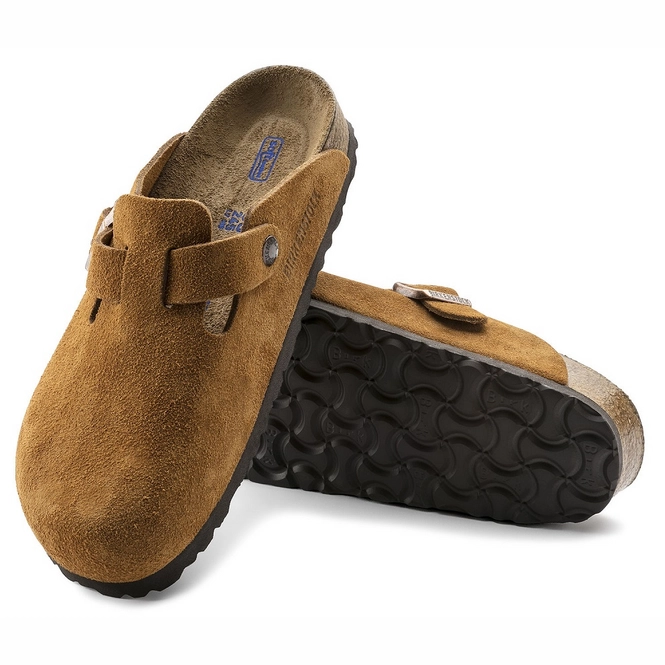 Clogs Birkenstock Boston SFB Mink Regular Suede Leather Unisex ...