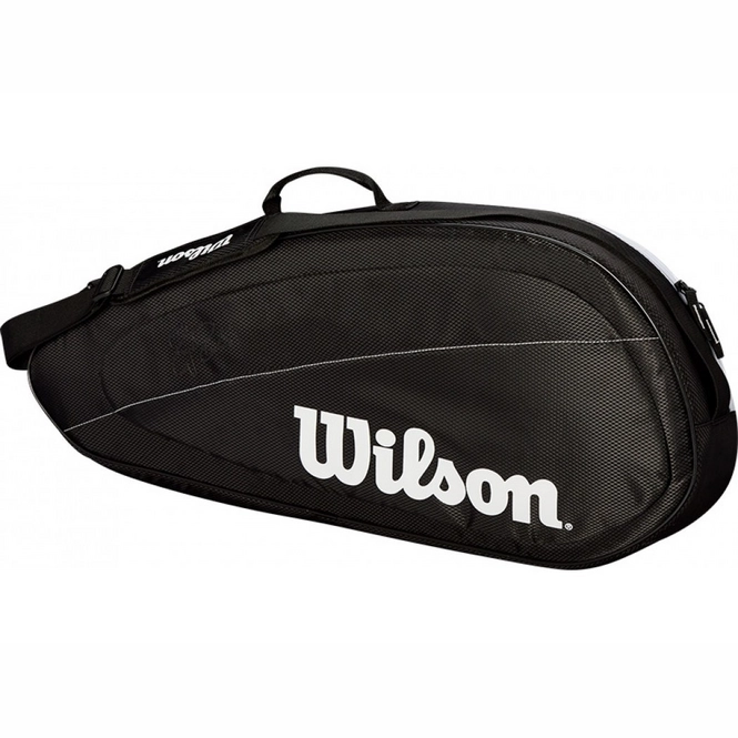 Tennis Bag Wilson Federer Team 3 Pack Black White | Tennisplanet.co.uk