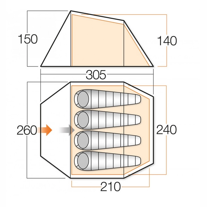 Tente Vango Ark Bleu 400 | Equipementaventure