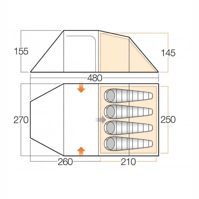 Tente Vango Beta 450 XL River | Equipementaventure