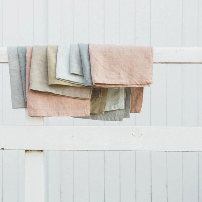 Table Runner Libeco Polylin Washed Apricot Linen (Set of 2) | Cookwarestore