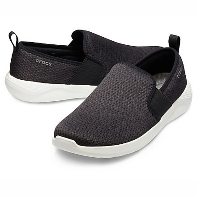 Slippers Crocs Men LiteRide Mesh Slip On Black White | Fashionchaussures