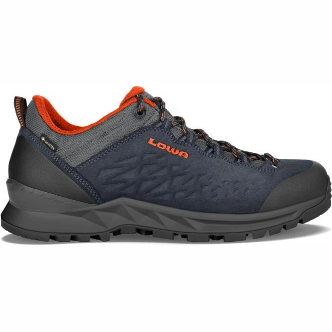 Walking Shoes Lowa Men Explorer II GTX Low Navy Orange | Outdoorsupply ...