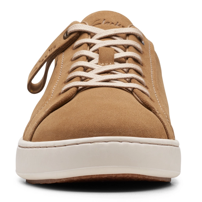 Sneaker Clarks Men CourtLite Move Dark Sand Suede | Schoenfashion