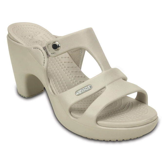 Sandaal Crocs Cyprus V Heel Women Platinum/Platinum | Schoenfashion