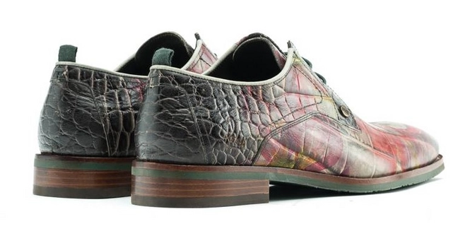 Rehab Men Falco Croco Paint Dark Grey | De Schoenenfabriek