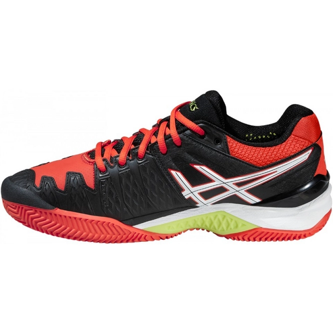Tennisschoen Asics Gel Resolution 6 Clay Zwart / Rood | Tennisplanet.nl