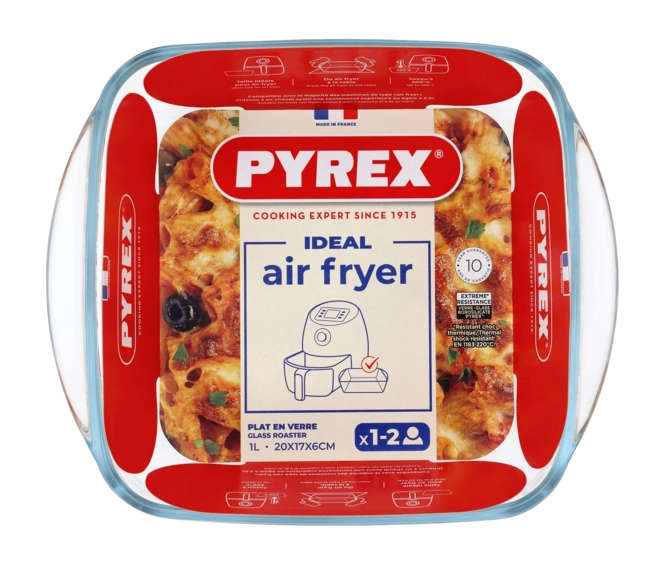 Oven Dish Pyrex Air Fryer Square Transparent 20 x 17 cm | Cookwarestore