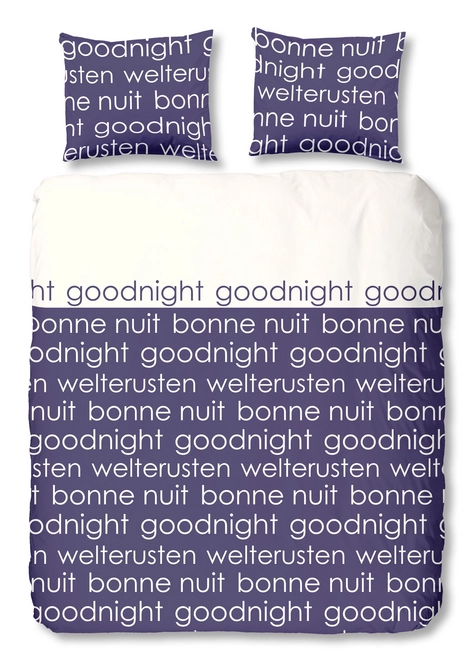 Parure de Lit Good Morning Goodnight Violet Coton | Etrias.fr
