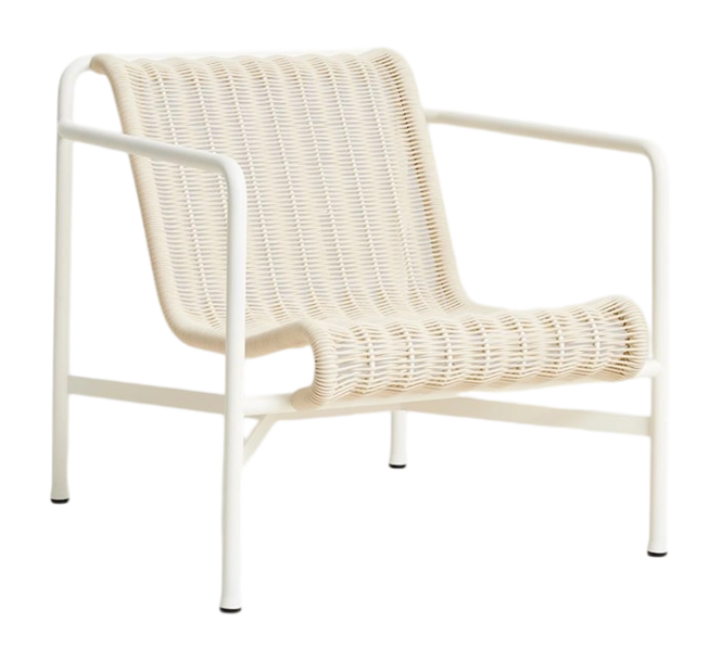 Garden Chair HAY Palissade Cord Lounge Chair Low Cream White | Etrias ...