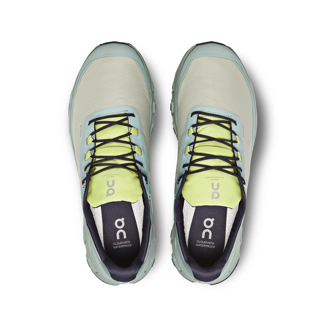 Trail Running Shoe On Running Men Cloudvista Waterproof Chalk Moss ...