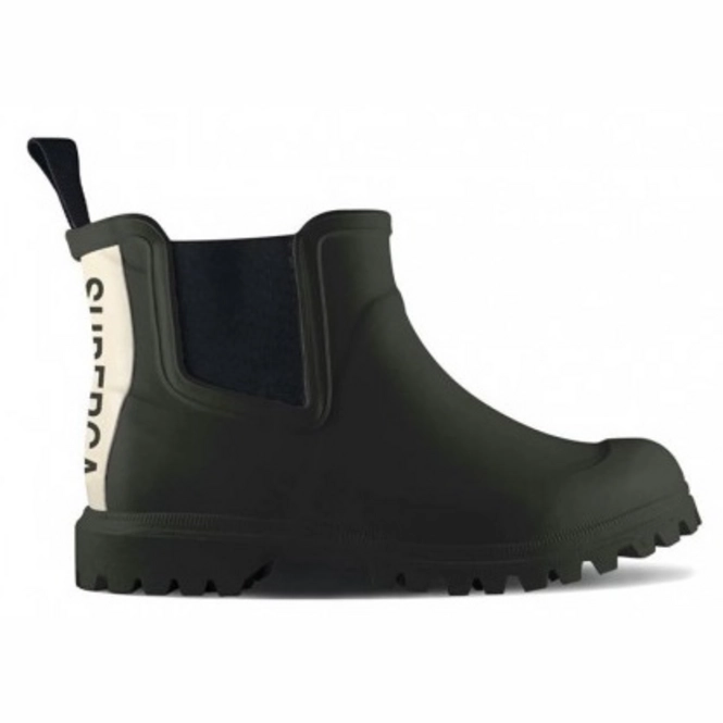 Superga Women 798 Rubber Boots Letter Dark Green | Regenlaarsexpert