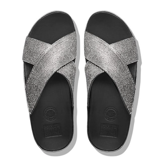 FitFlop Crystall Slide Microfiber Pewter | Onlybrands
