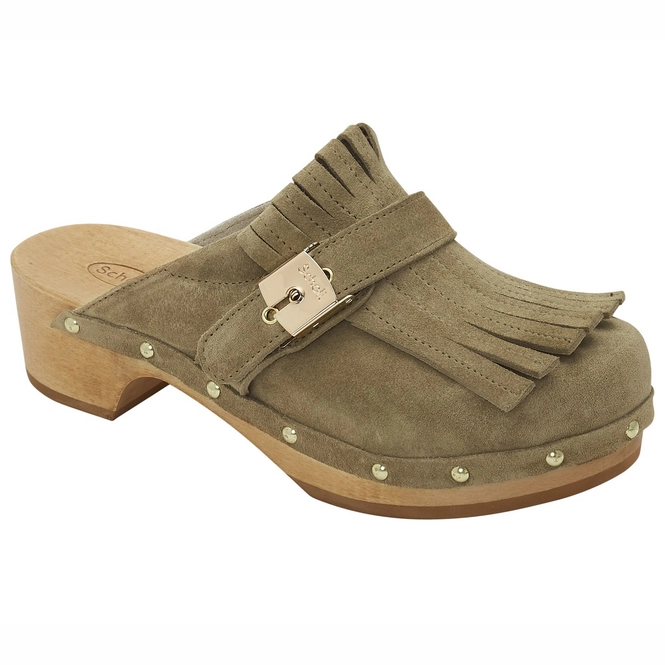 Medische Klomp Scholl Women Marilyn Suede Beige | Klompenexpert