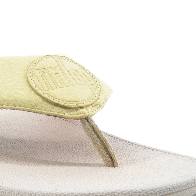 FitFlop Demelza Logo Shimmer Toe Thongs Vintage Gold | Onlybrands