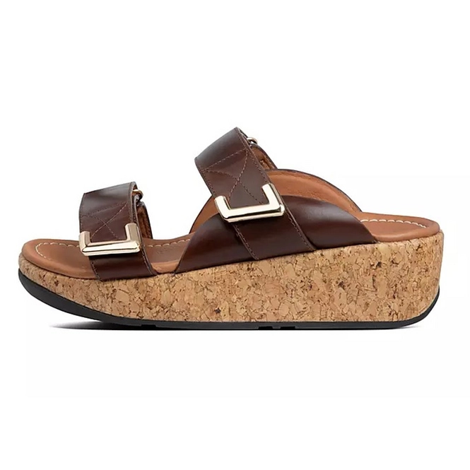 FitFlop Remi Adjustable Slides Chocolate Brown | Onlybrands