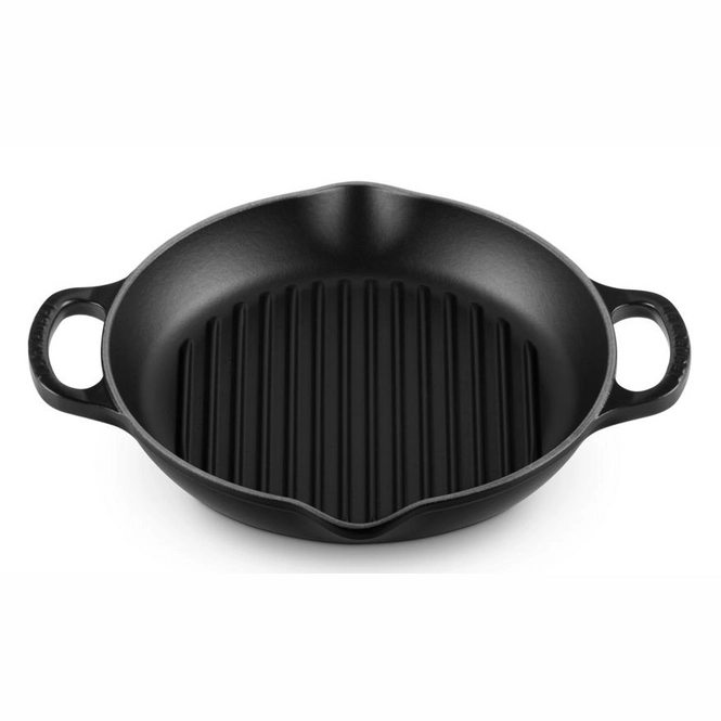 Hoge Grill Le Creuset Rond Mat Zwart 25 cm | Kookexpert