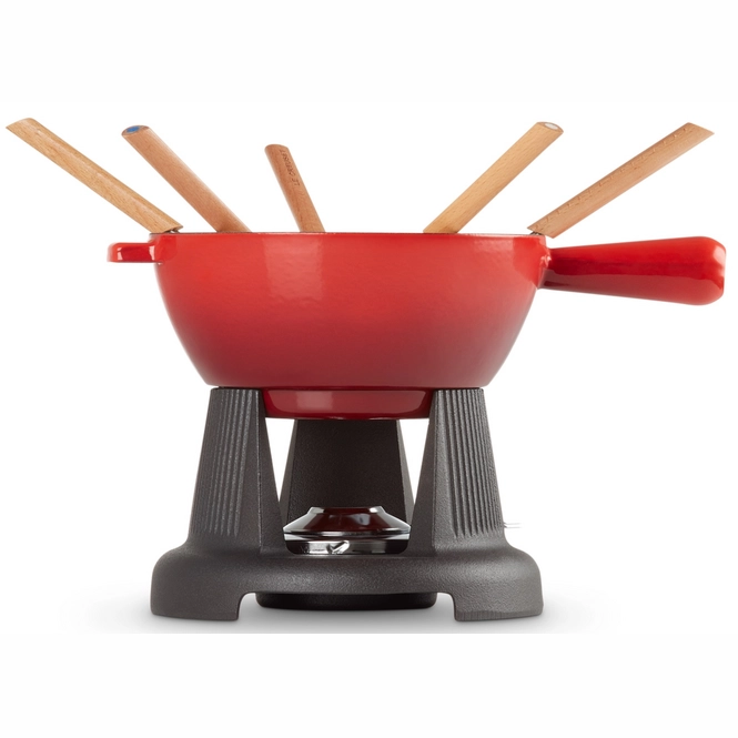 Fondue Le Creuset Bourguignonne & Savoyarde Rouge Cerise Manche ...