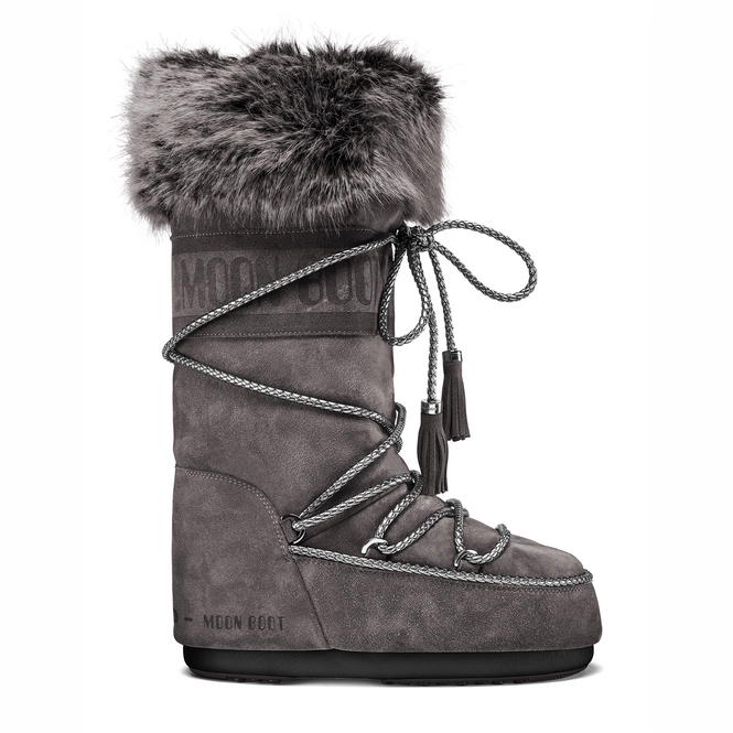 Moon Boot Velvet Anthracite Damen | Schneestiefelshop