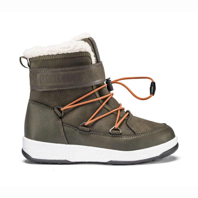 Moon Boot Junior Boy Boot WP Olive Green Orange | Snowbootsexpert