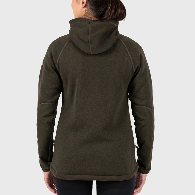 Pull Fjallraven Women Ovik Fleece Hoodie Deep Forest | Equipementaventure