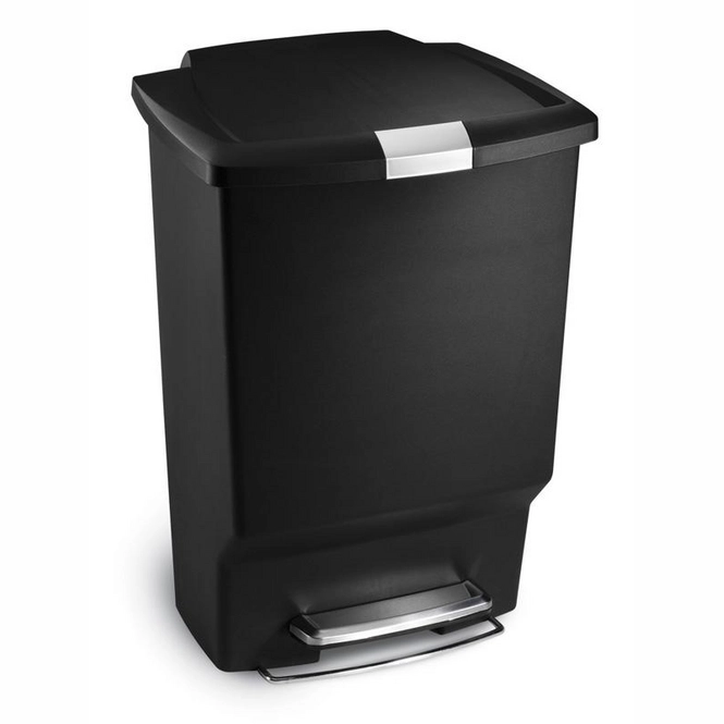 Poubelle simplehuman Plastic Rectangular Step Can Noir 45L ...