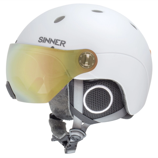 Skihelm Sinner Titan Visor Kids Matte White Trans+ | Outdoorsupply