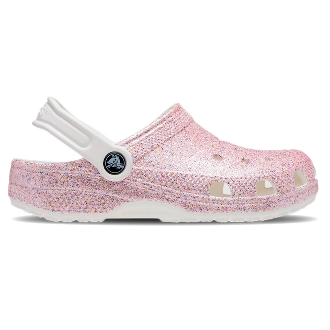 Sandales Crocs Enfant Classic Glitter Clog White Rainbow | Fashionchaussures