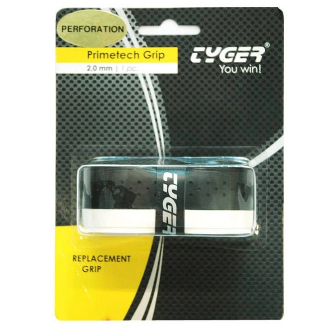 Tennis Grip Tyger Primetech Perforated Black White | Tennisplanet.co.uk