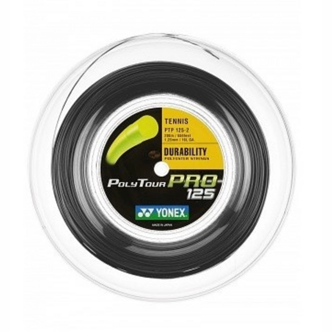 Tennis String Yonex Polytour Pro Black 125 Coil 200M | Tennisplanet.co.uk