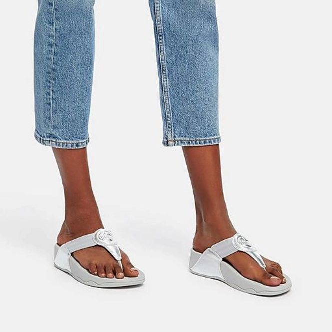 FitFlop Women Walkstar Toe Post Webbing Silver | Onlybrands