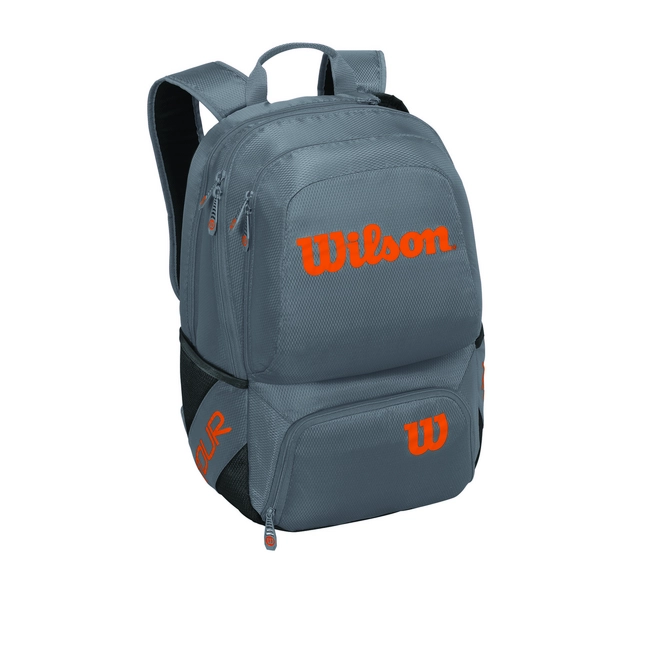Tennisrucksack Wilson Tour V Backpack Medium Grey Orange | Tennisplanet.de