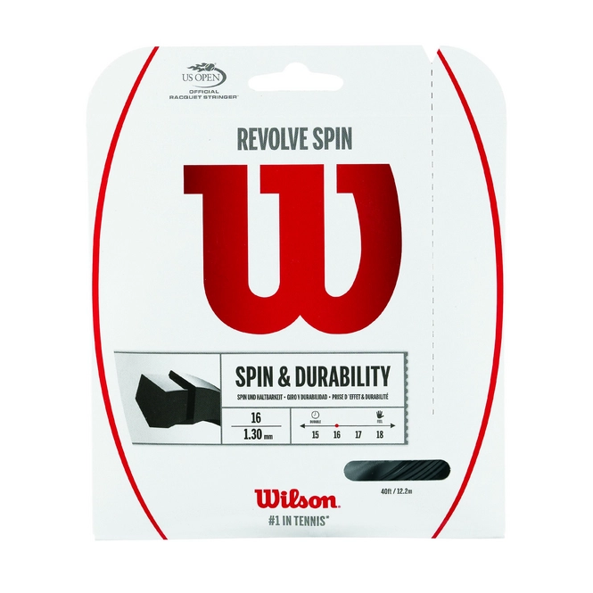 Cordage de Tennis Wilson Revolve Spin 16 Set Black 1.30mm/12m ...