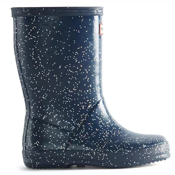 Regenlaars Hunter Kids First Classic Giant Glitter Valtameri Blue | Regenlaarsexpert